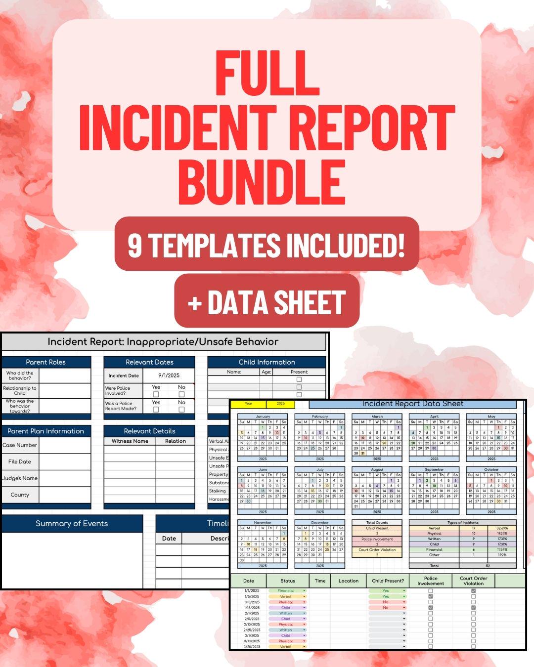 Incident Report BUNDLE (Data Sheet AND Templates) – SplitAF