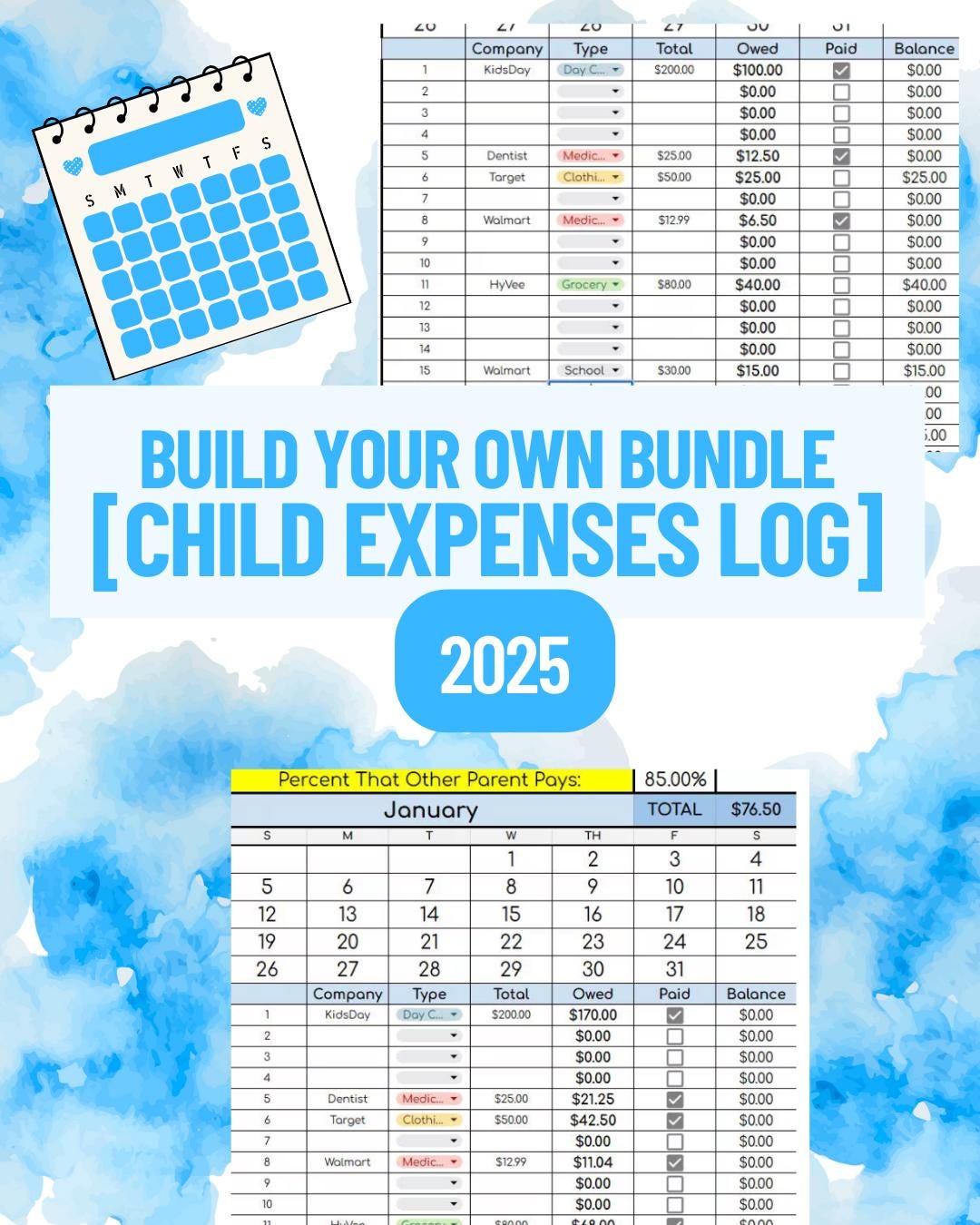BYOB: Child Expenses Log 2025 – SplitAF